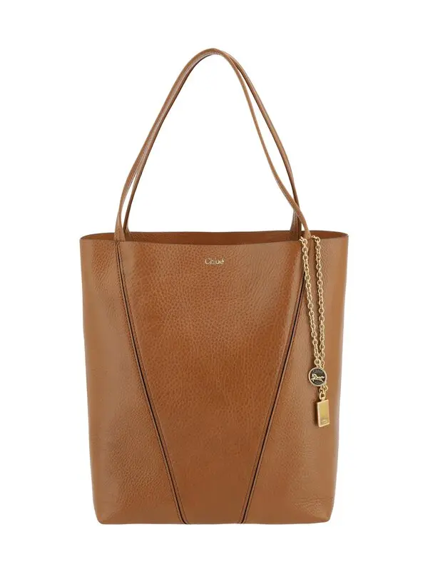 Chloé Spin Grained Leather Shoulder Bag - Brown