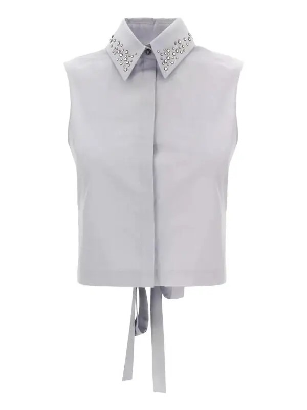 Iceberg Stud-embellished Sleeveless Shirt - Grey