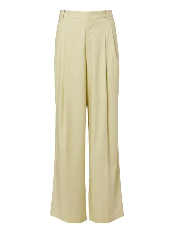 AYA MUSE Pleated Wide-leg Trousers - Nude