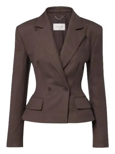 Magda Butrym Peplum Linen Blazer - Brown