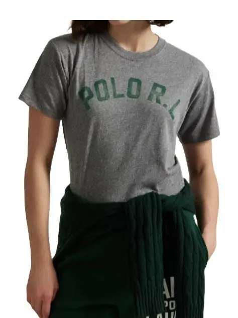 Polo Ralph Lauren Short Sleeve Crewneck Tee With Lettering Print - Heather Grey