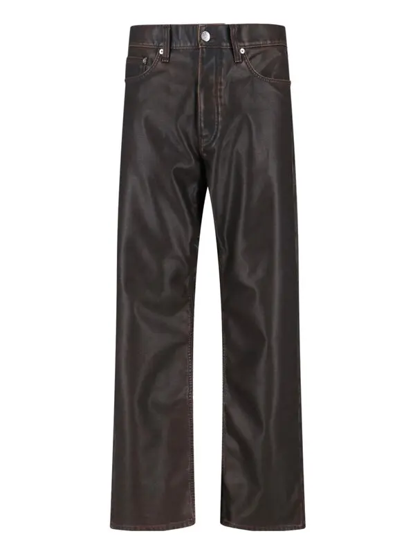 SUNFLOWER Logo Patch Straight Leg Trousers - Vintage Brown