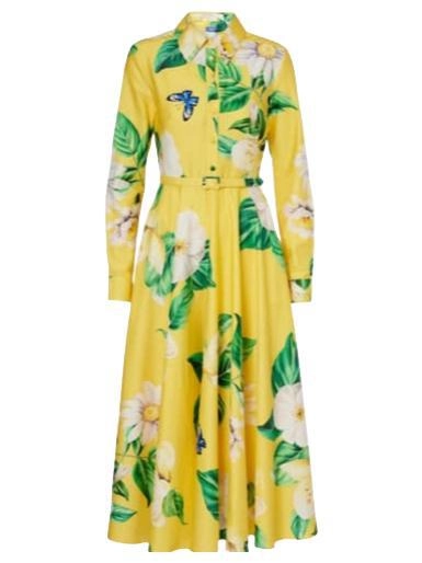 LEO Lin Floral Cotton Shirt Dress - No