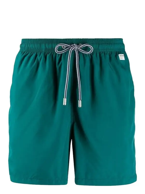 MC2 SAINT BARTH Logo Patch Drawstring Swim Shorts - Green