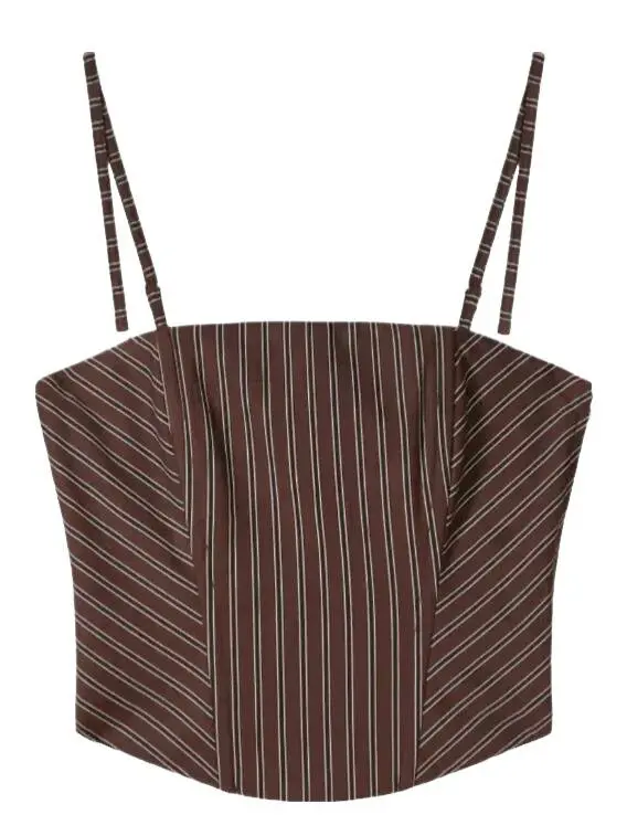 Patrizia Pepe Striped Corset-style Top - Red