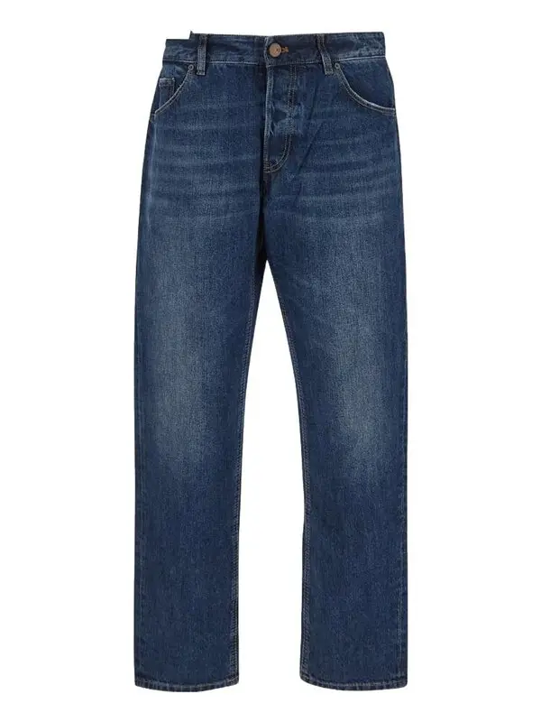 PT TORINO Logo-patch Straight-leg Jeans - Blue