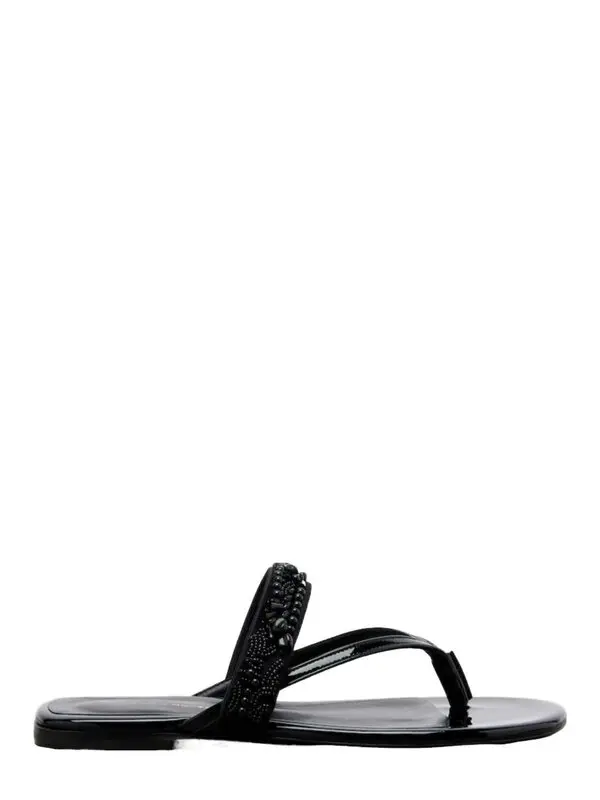 Dries Van Noten Embellished Patent Leather Flip-flops - Black