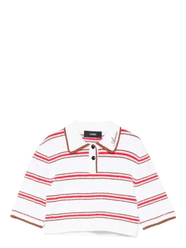 Amiri Striped Polo Shirt - White