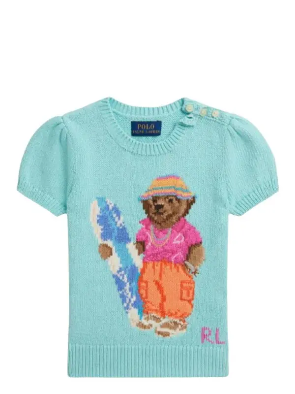 Polo Ralph Lauren Polo Bear Graphic Short Sleeve Sweater - Blue