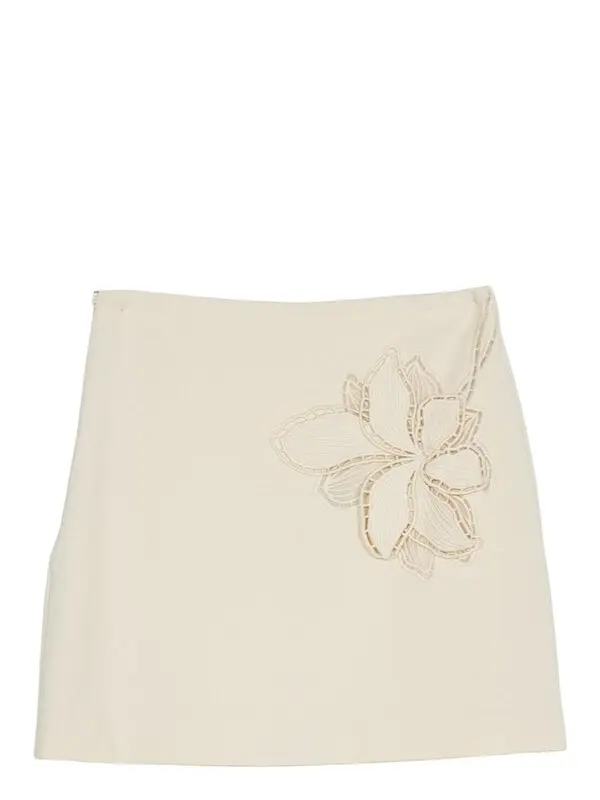 TWINSET Floral Embellished Mini Skirt - Nude
