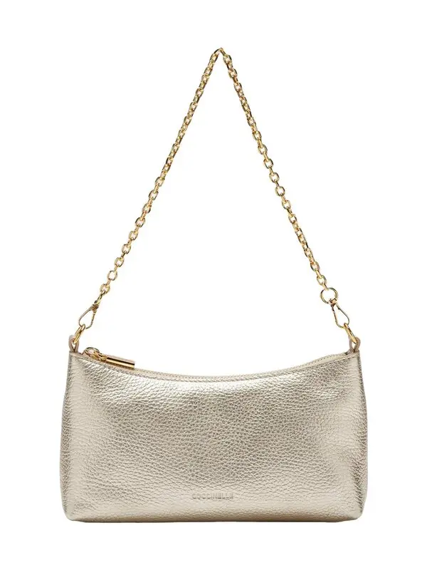 COCCINELLE Aura Logo Debossed Shoulder Bag - Nude