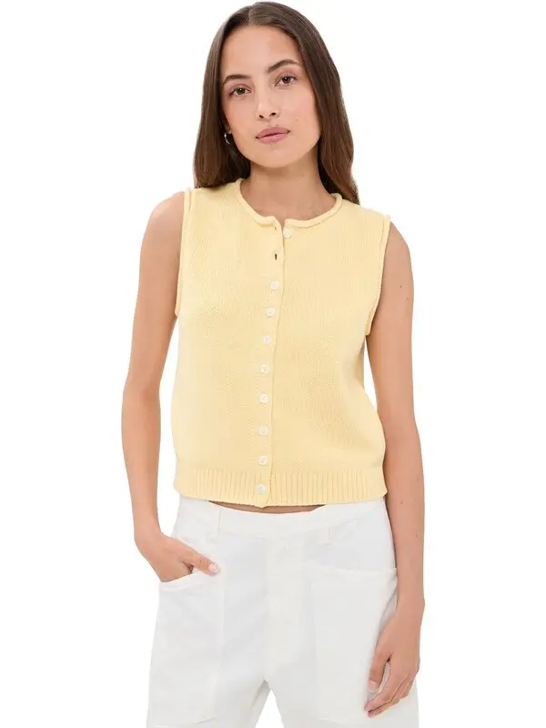ALEX MILL Taylor Cotton Sweater Vest - Double Cream