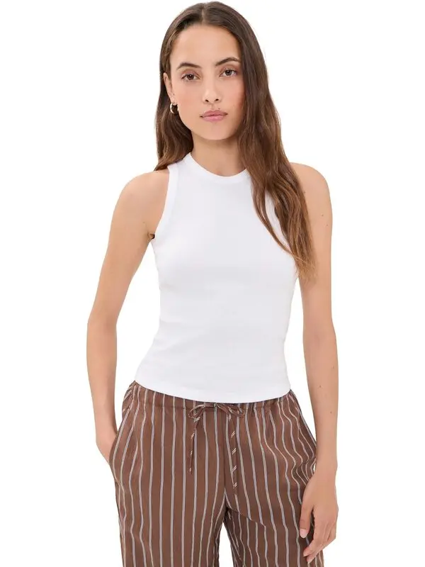 LESET Nando High Neck Tank - White