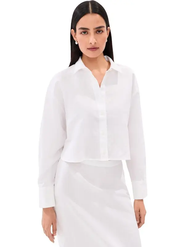 LE BOP Estelle Linen Button-down Shirt - White