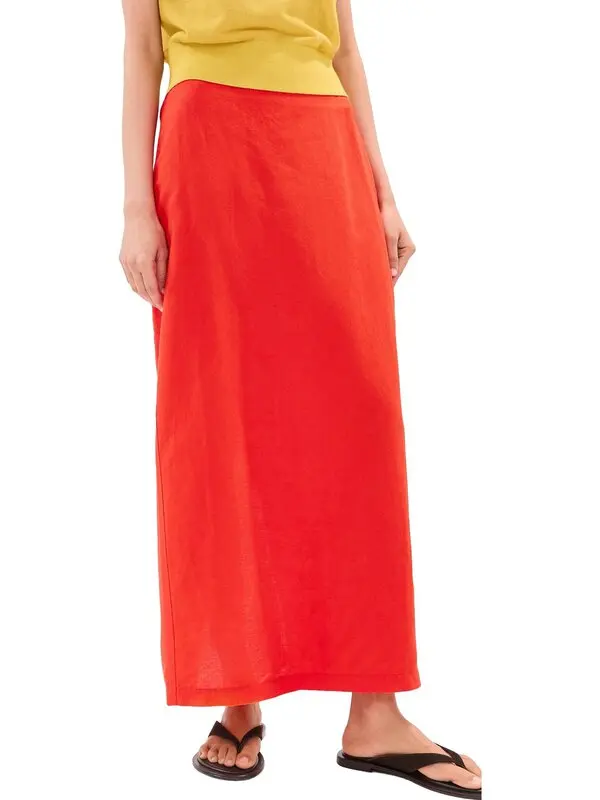 LE BOP Vanessa Linen Maxi Skirt - Clam Bake