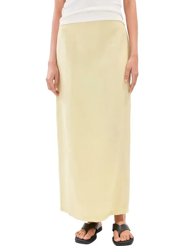 LE BOP Vanessa Linen Maxi Skirt - Honeydew