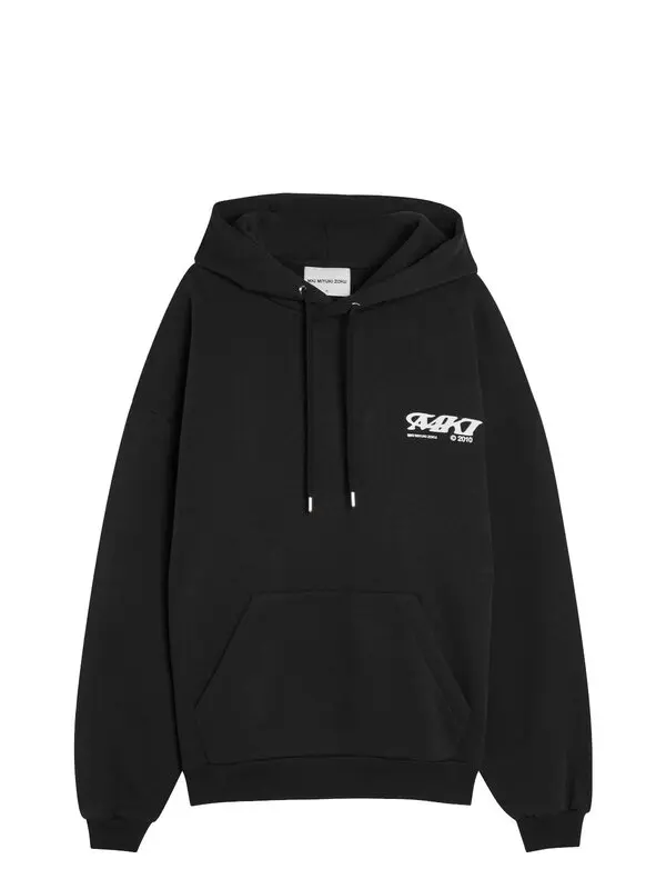 MKI MIYUKI ZOKU Stack Hooded Cotton-blend Sweatshirt - Black