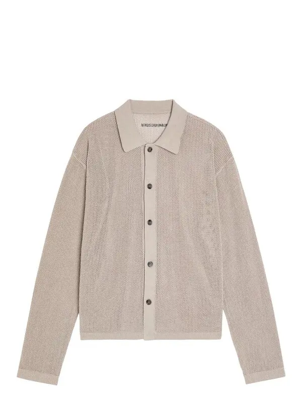 MKI MIYUKI ZOKU Open-knit Linen And Cotton-blend Cardigan - Taupe