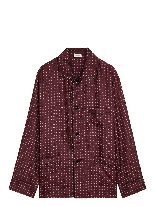 Saint Laurent Printed Silk Shirt - Bordeaux