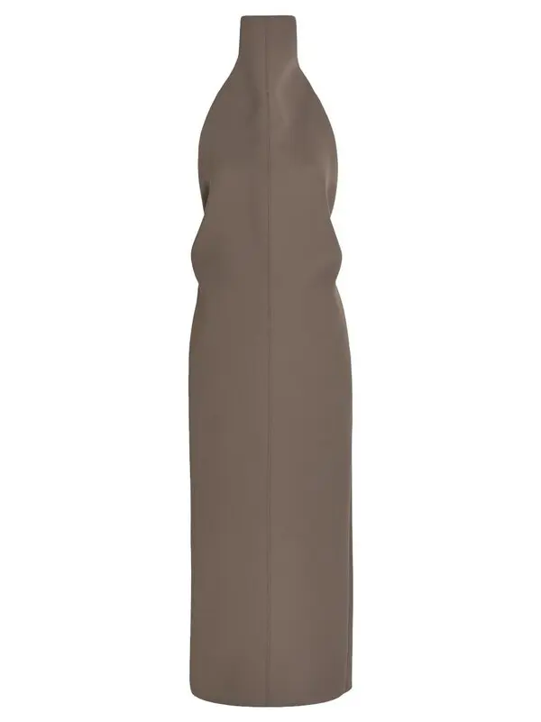 Khaite Roxanne Open-back Crepe Midi Dress - Brown Other