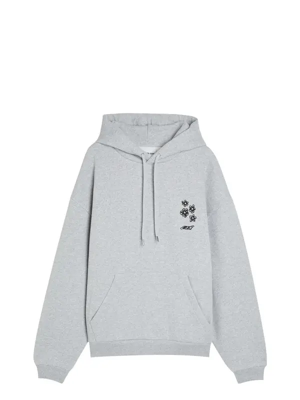 MKI MIYUKI ZOKU Hibiscus Print Cotton-blend Hooded Sweatshirt - Grey