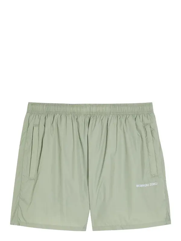 MKI MIYUKI ZOKU Logo Embroidered Swim Shorts - Sage
