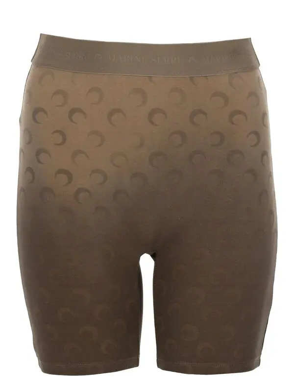 MARINE SERRE Faded Moon Mini Shorts - Beige