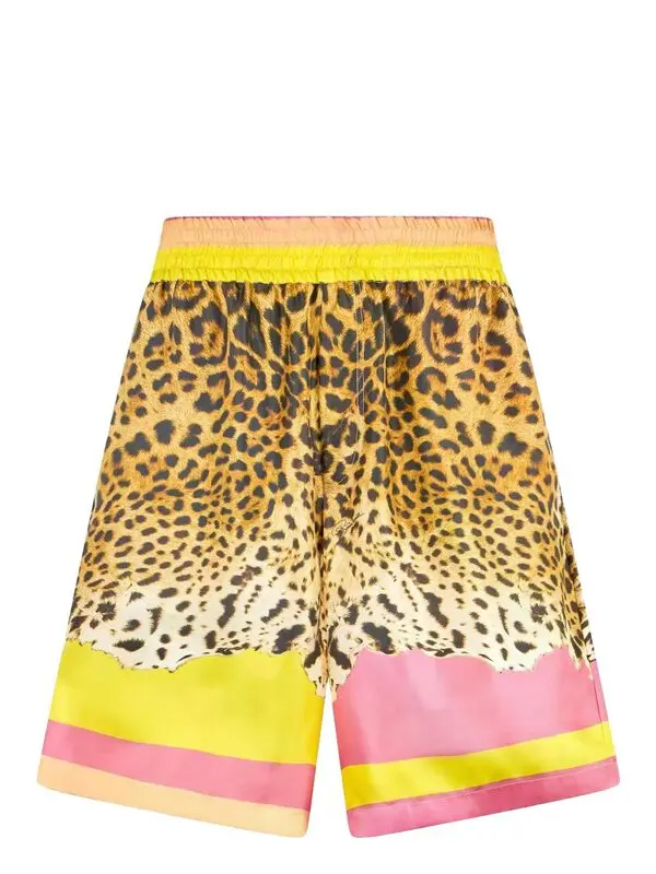 Roberto Cavalli Leopard Print Shorts - Brown