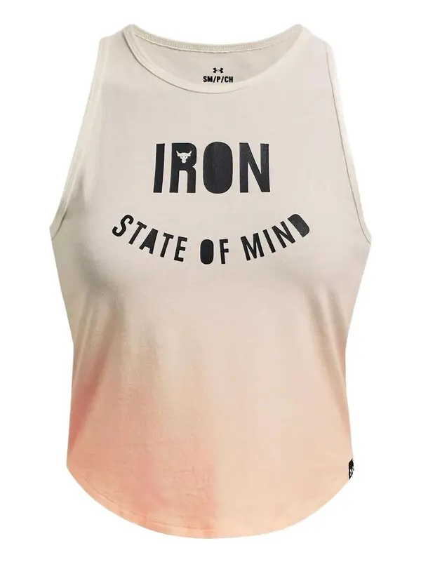 Under Armour Project Rock Cropped Tank - Beige/black