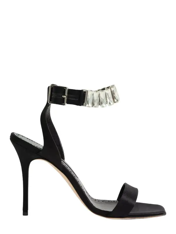 Manolo Blahnik Bayosan Crystal-embellished Sandals - Black