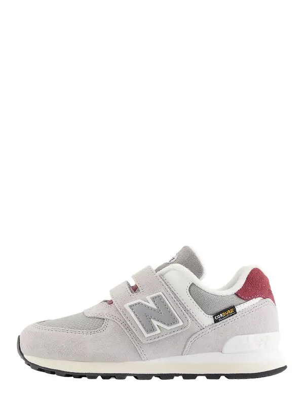 NEW BALANCE 574 Hook & Loop Sneakers - Grey/red