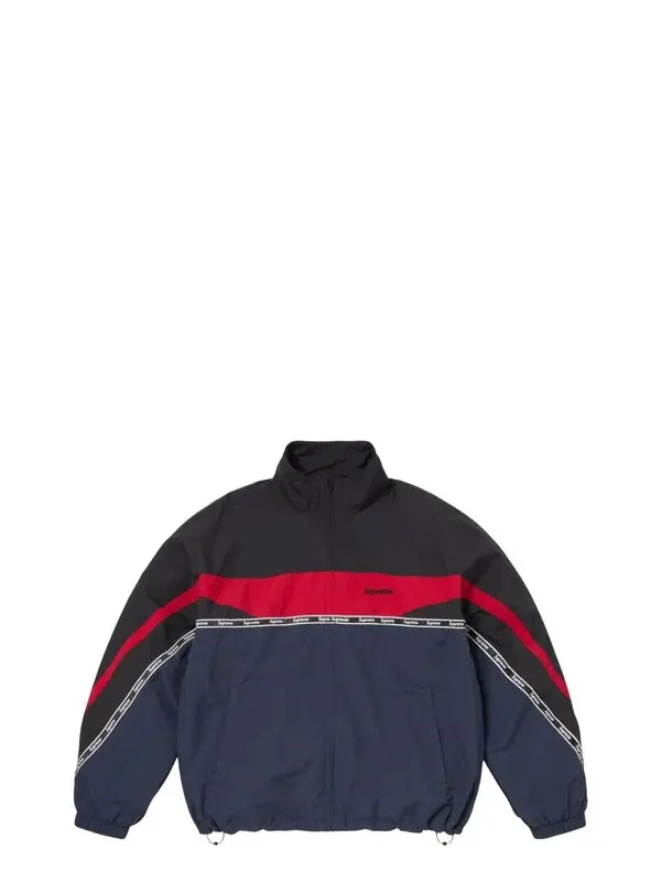 Supreme Logo Taping Track Jacket - Black/navy