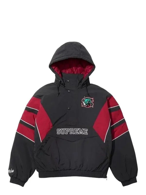 Supreme X Salem Ss26 Half Zip Stadium Jacket - Black/red
