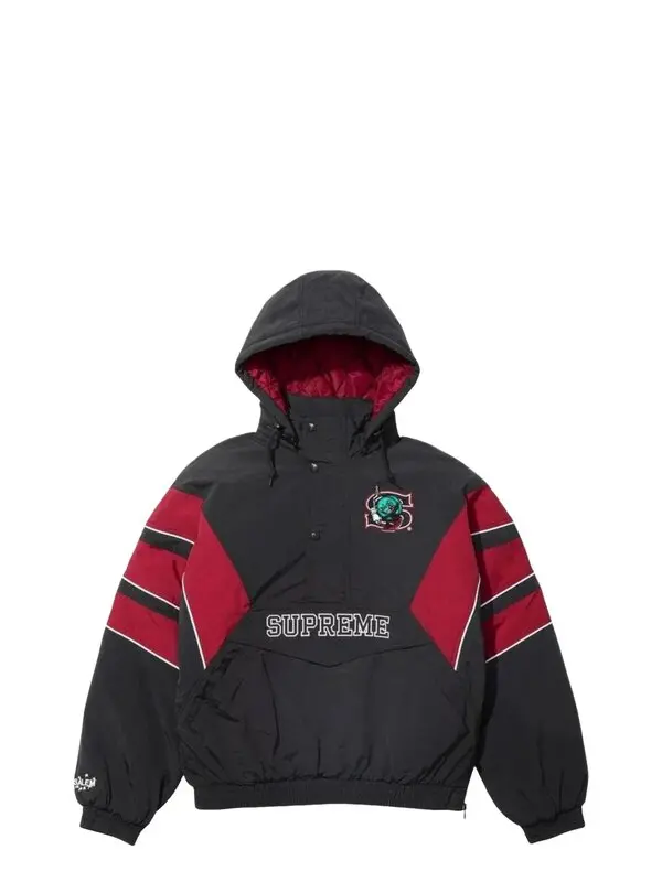 Supreme X Salem Ss26 Half Zip Stadium Jacket - Black/red