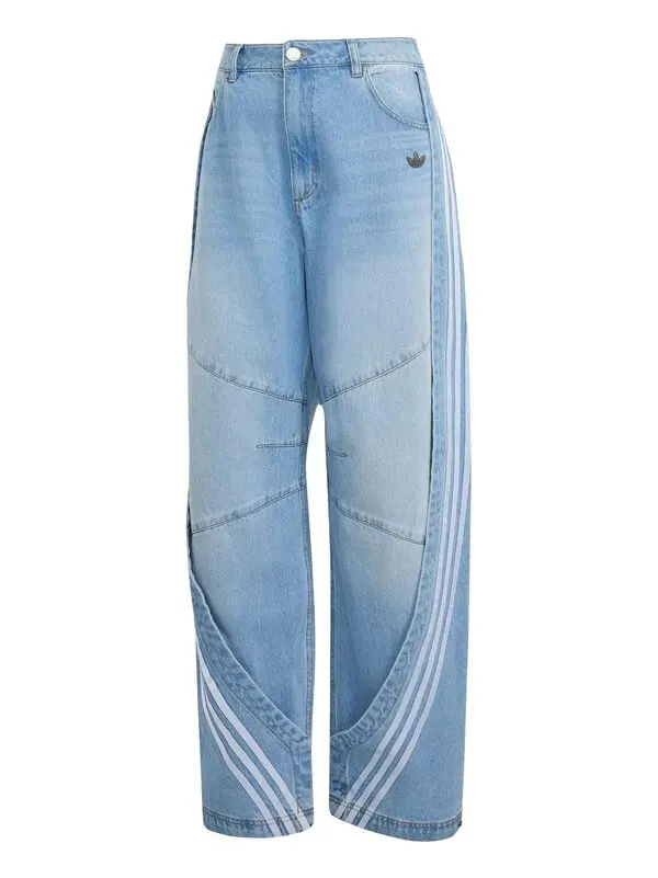 Adidas Adilenium 5.0 Banana Overlay Denim Pants - Light Blue