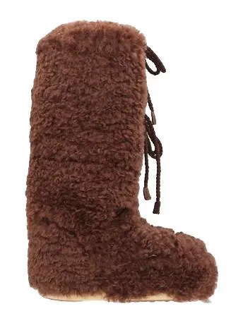Moon Boot Padded Shearling Lace-up Boots - Brown