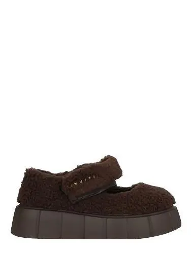Inuikii Teddy Fleece Mary Jane Pumps - Brown