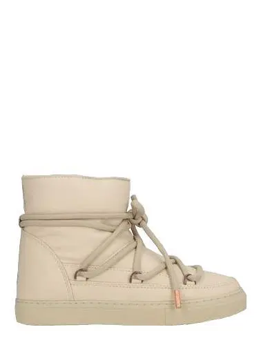Inuikii Padded Leather Shearling Lined Ankle Boots - Beige