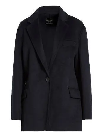 BRERAS MILANO Wool Blend Single-breasted Blazer - Navy