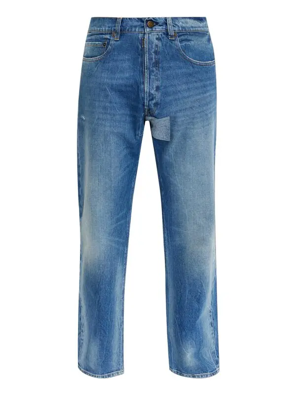 MAISON MARGIELA Vintage Effect Straight Leg Jeans - Blue