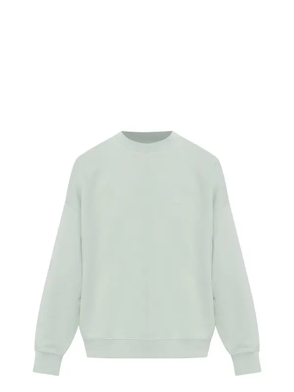 ANINE BING Miles Crewneck Sweatshirt With Embroidered Logo - Green
