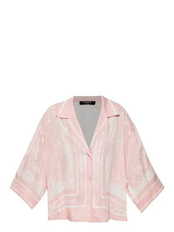 Balmain Short-sleeved Printed Shirt - Pink