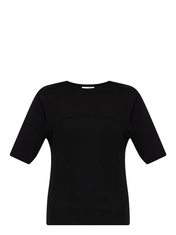JIL SANDER Back Slit Top - Black