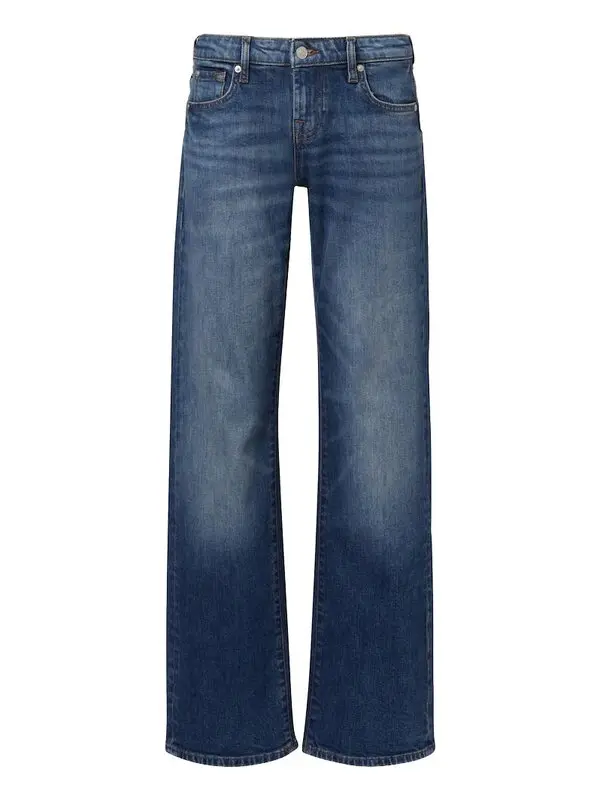 7 For All Mankind Low Straight Jeans - Blue