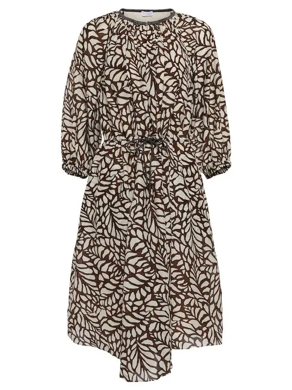 Brunello Cucinelli Cotton-blend Mini Dress - Multicoloured
