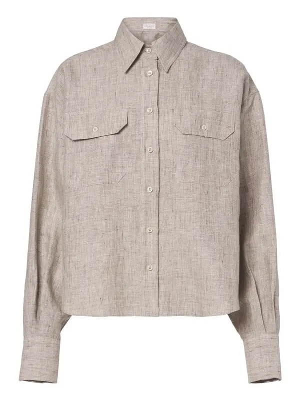 Brunello Cucinelli Linen Shirt - Grey