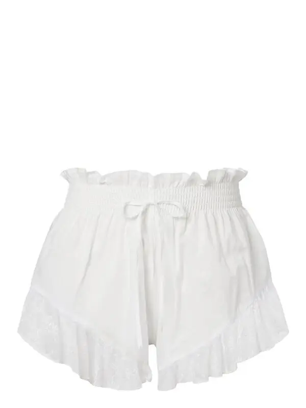 MONTCE Lace-trimmed Cotton Shorts - White