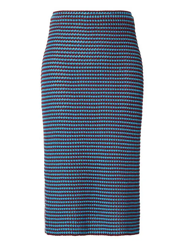Alaïa Crochet Cotton Pencil Skirt - Blue