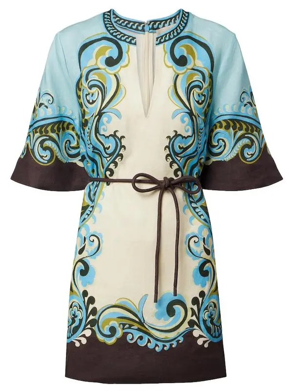 ALEMAIS Natalia Printed Linen Minidress - Multicoloured