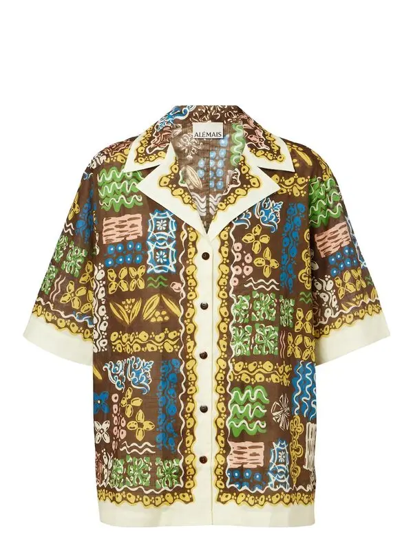 ALEMAIS Minnie Printed Cotton Bowling Shirt - Multicoloured